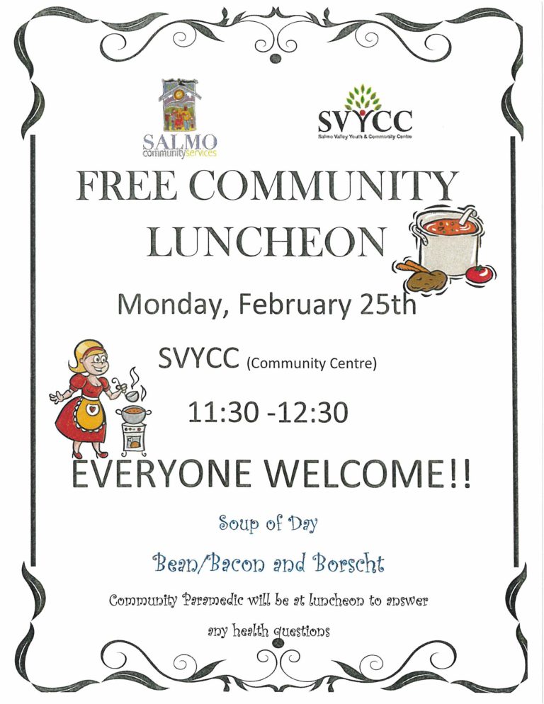 Community Luncheon | Salmo Community Resource Society